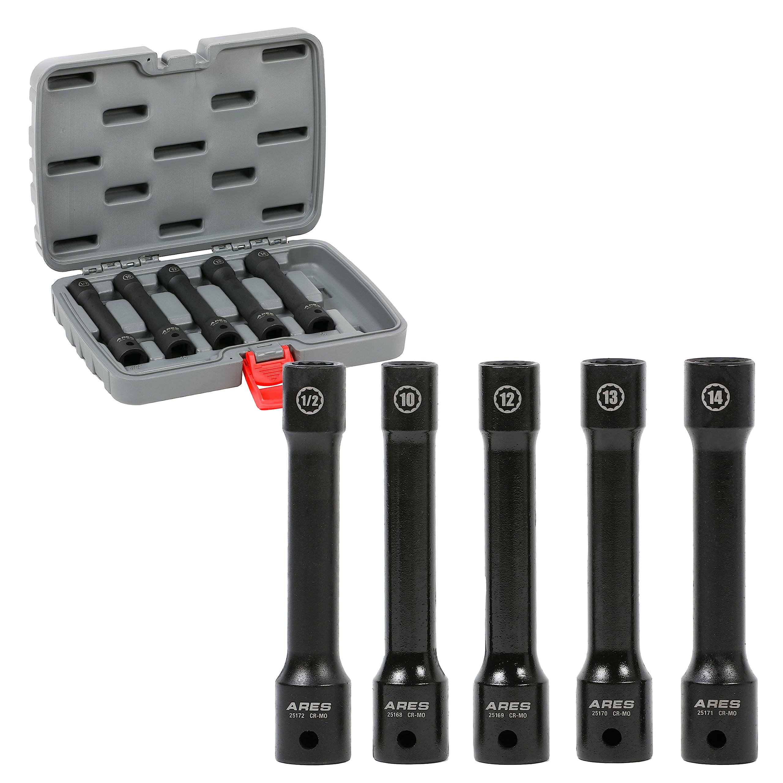 ARES 25122-5-Piece 1/2-Inch Drive x 5-Inch Extended Head Bolt Socket ...