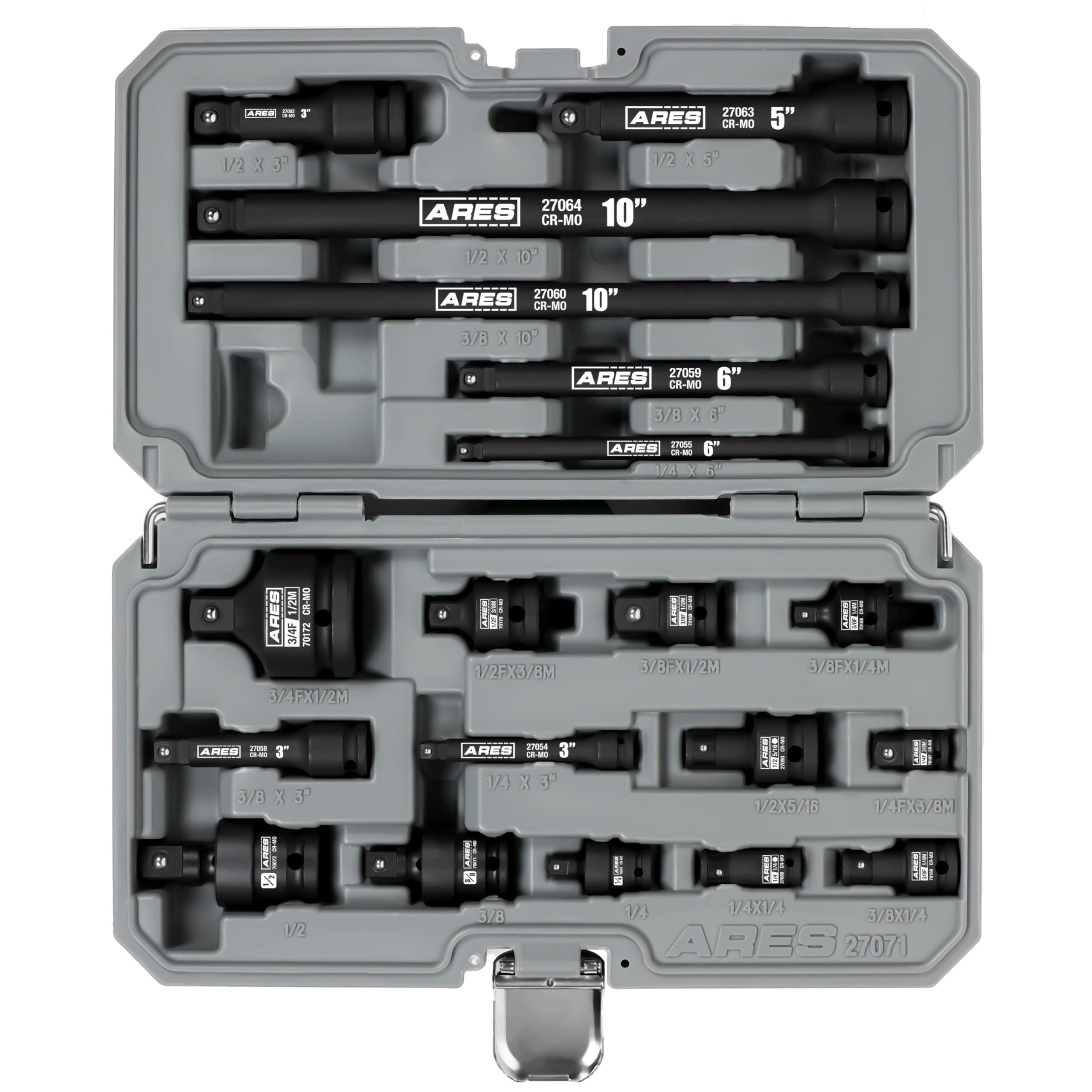 ARES 27071 – 19-Piece Impact Socket Accessories Set – Premium Chrome ...