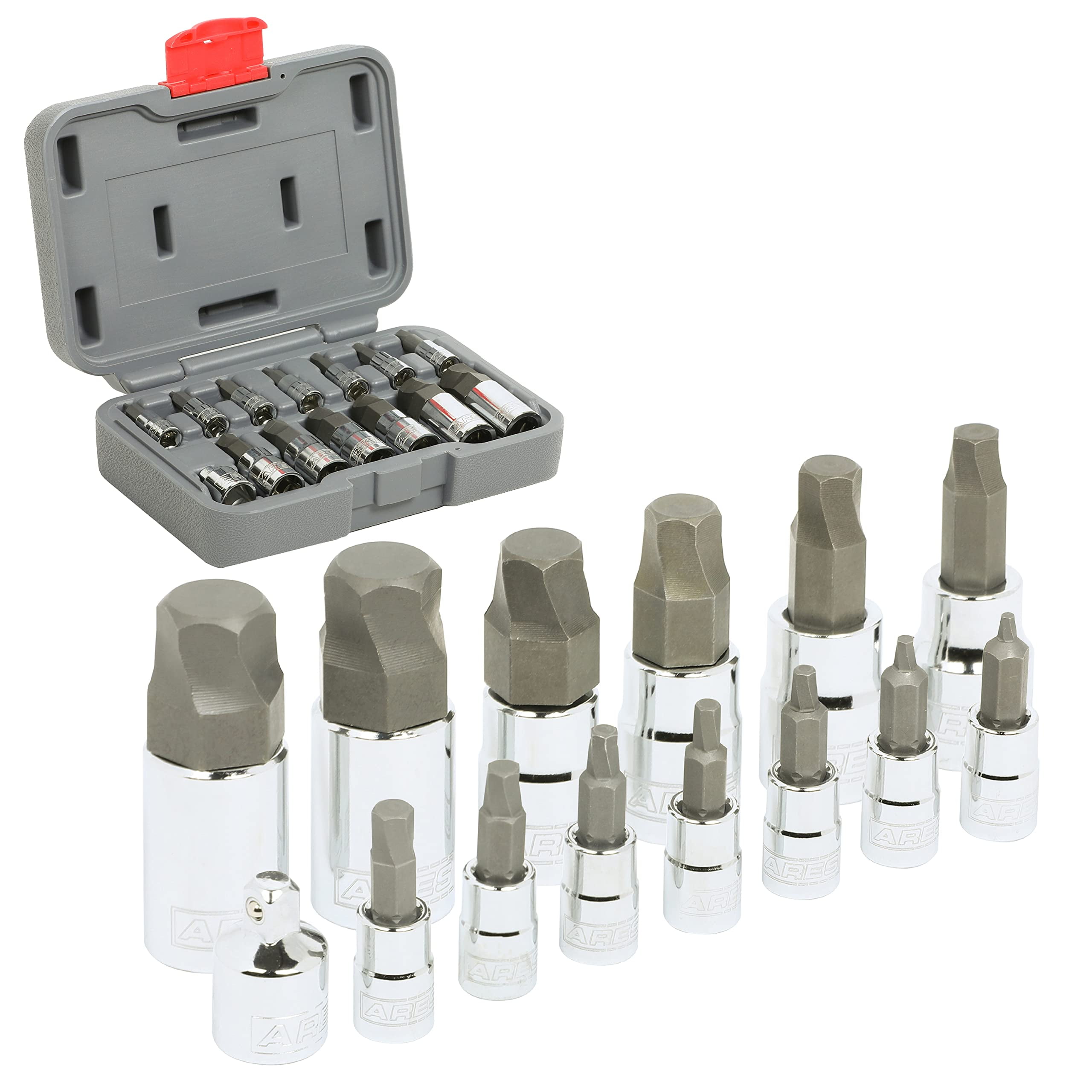 ARES 31006 – 14-Piece SAE Damaged Fastener Remover Hex Bit Socket Set ...