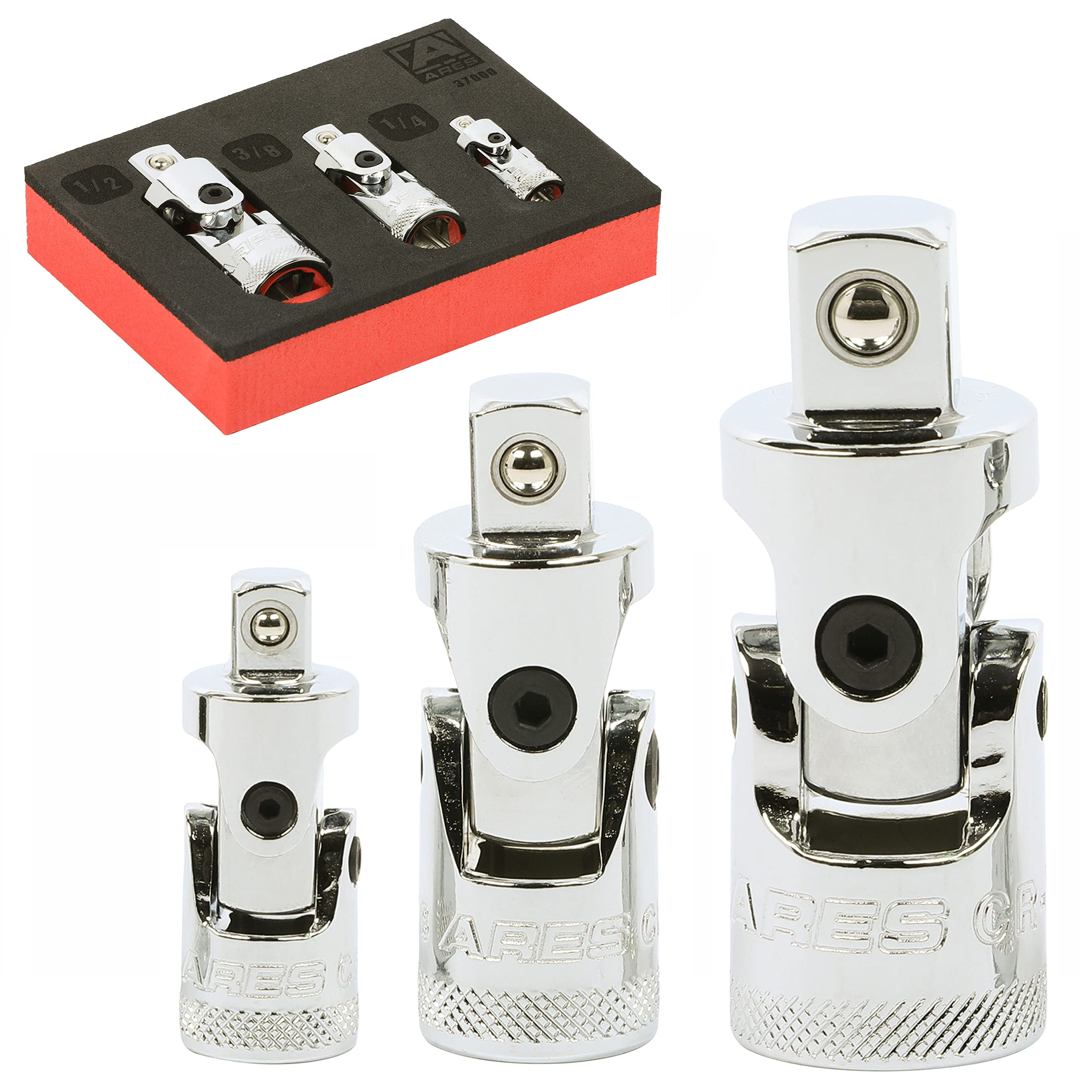 ARES 37000-3-Piece Spring Loaded Universal Joint Set – Spring Loaded ...
