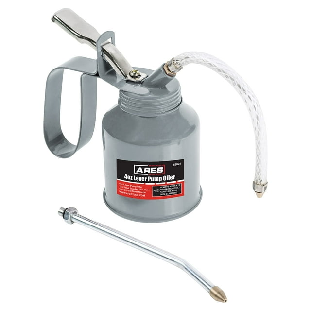 ARES 55024 – 4oz Gray Lever Style Oiler Can - Includes Steel Braided ...