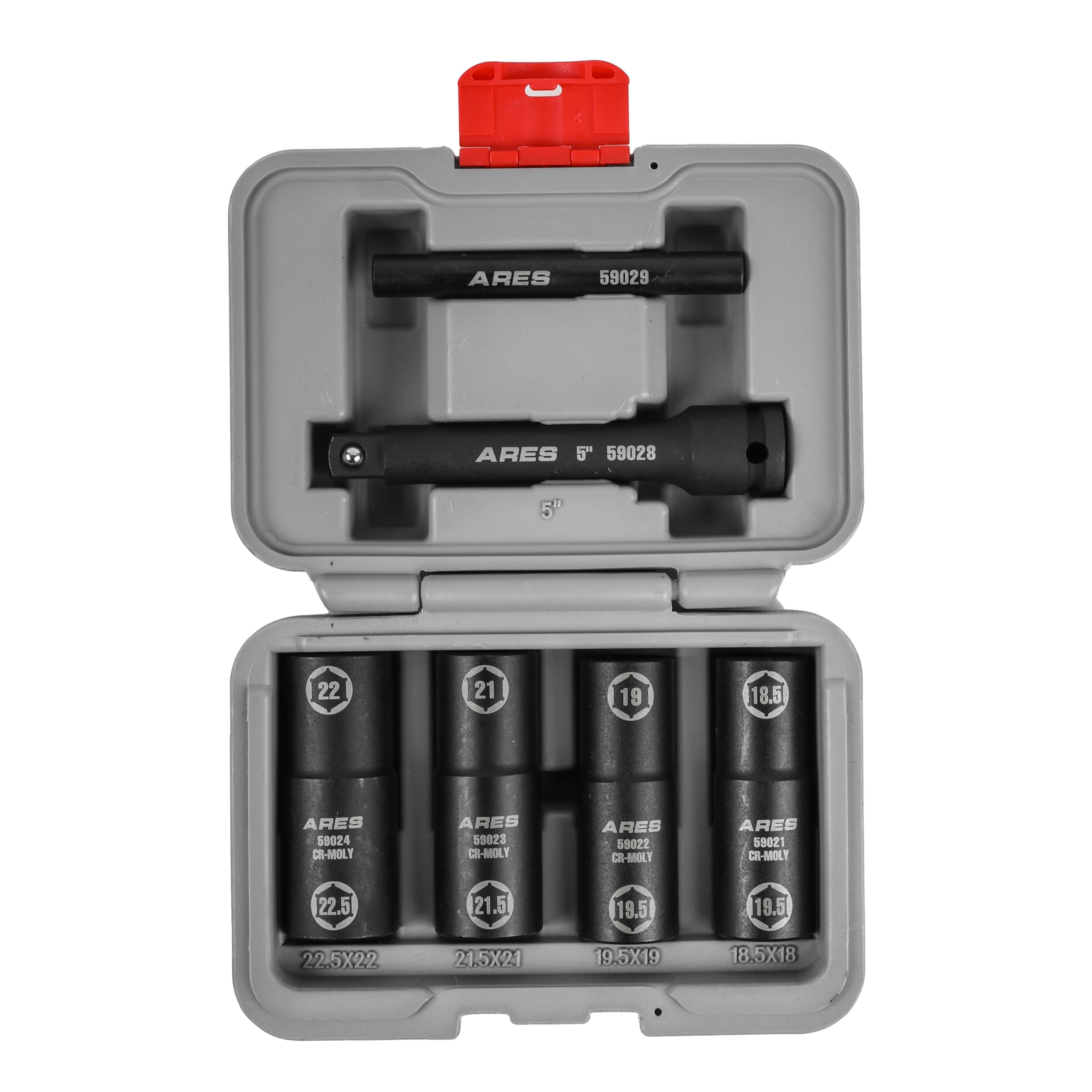 ARES 59065-6pc Half Size Lug Nut Flip Impact Socket Set - 1/2-Inch ...