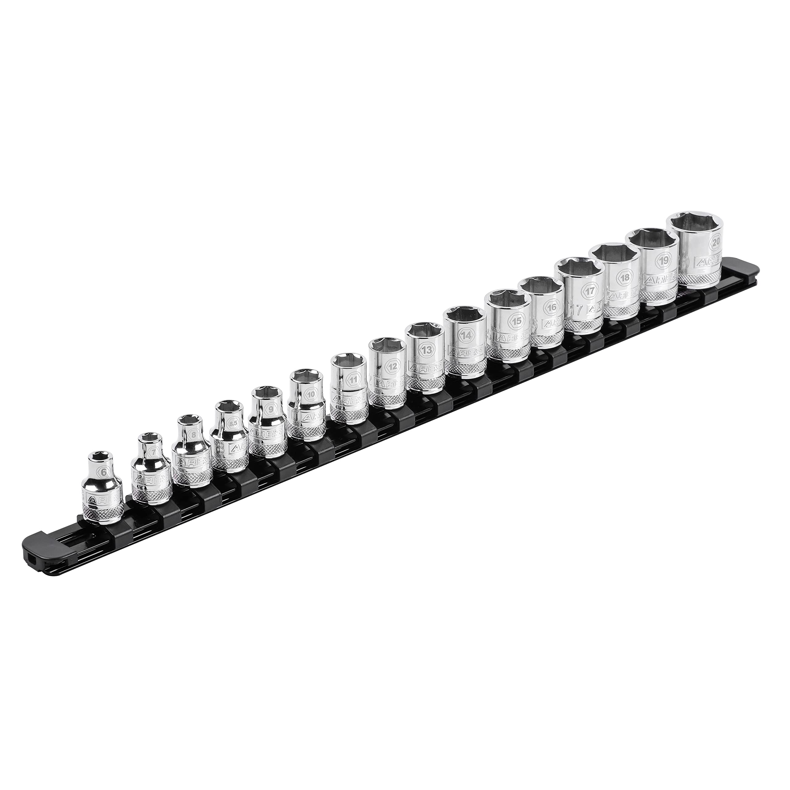 ARES 60115-3/8-Inch Drive Black 17-Inch Socket Rail with Locking End ...