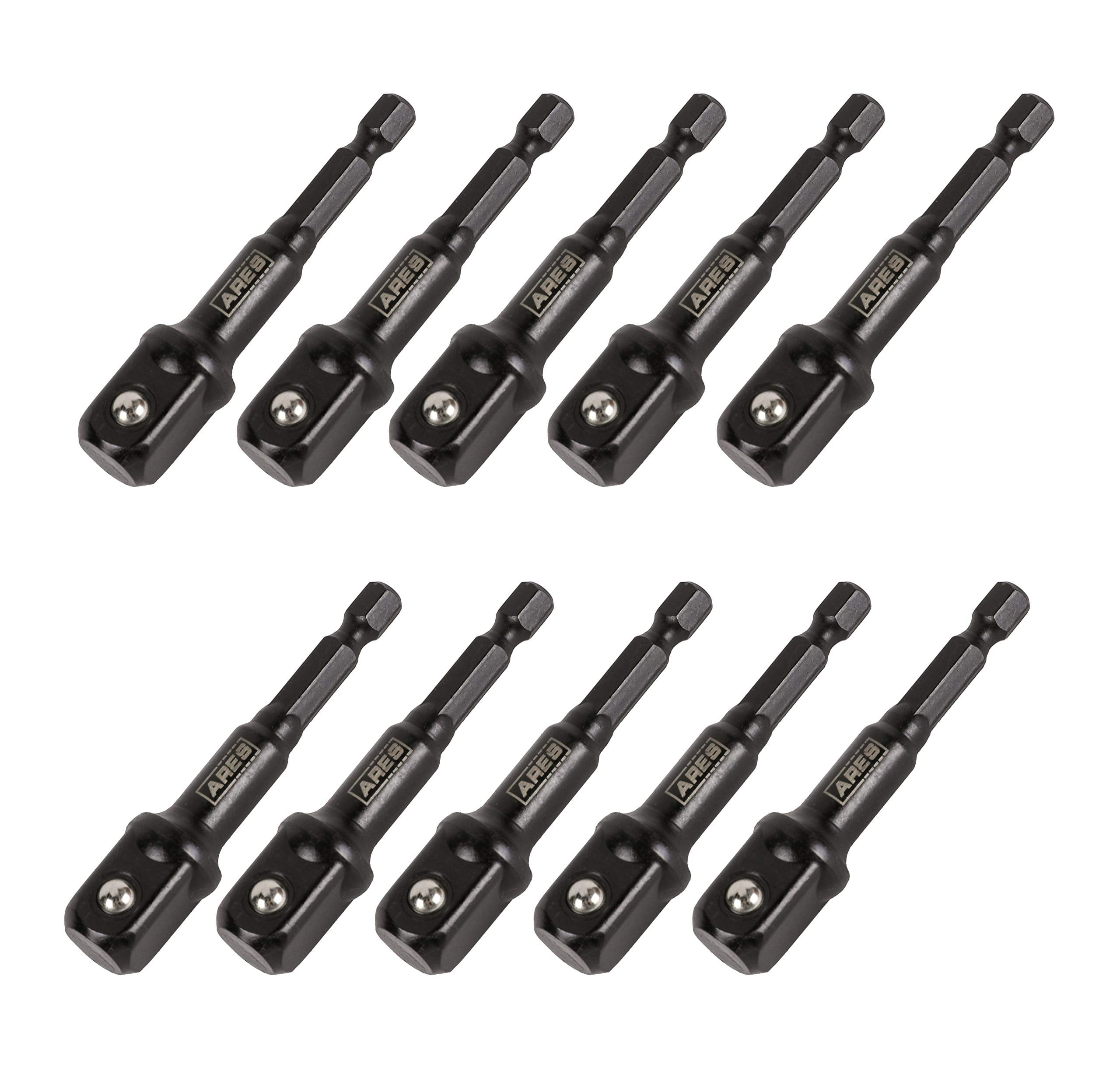 ARES 70390-10-Piece 1/2-Inch Drive 3-Inch Impact Grade Socket Adapter ...