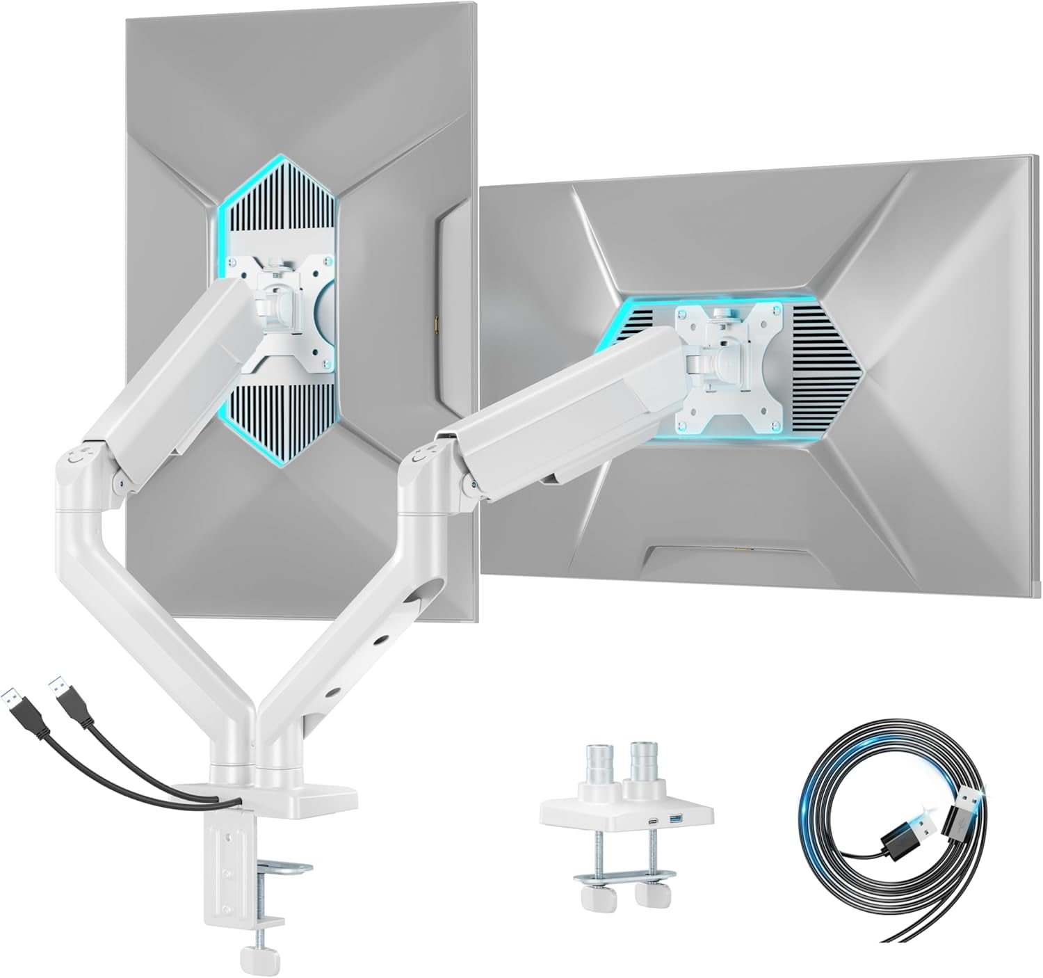 ARES WING Dual Monitor Mount, Heavy Duty Monitor Arms for 2 Monitors ...
