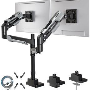 Vari Adjustable Dual-Monitor Arm - Desk Mount for 27 inch Screens, 19.8 ...