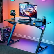Bestier 52 inch Gaming Desk with Power Strip and LED Monitor Stand ...