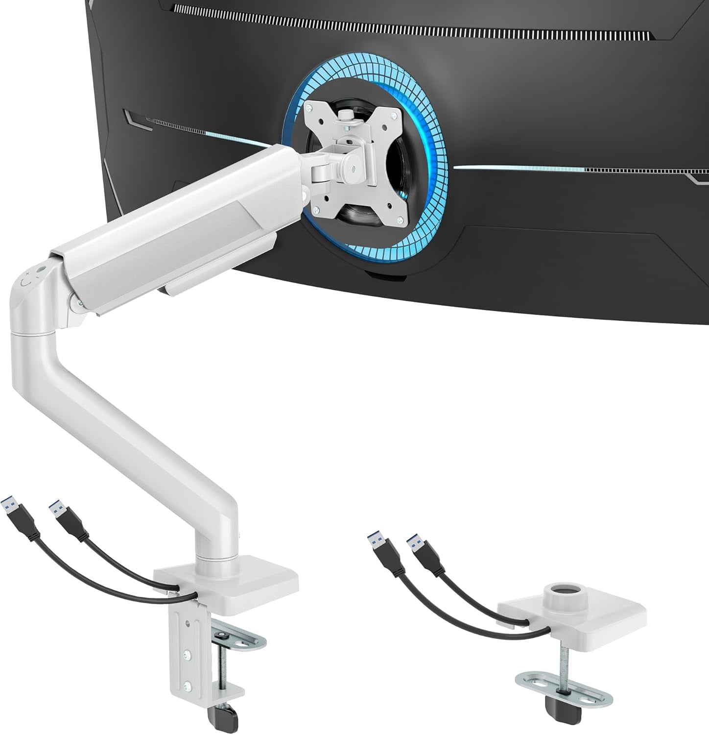 ARES WING Heavy Duty Single Monitor Arm - Fully Adjustable Monitor ...