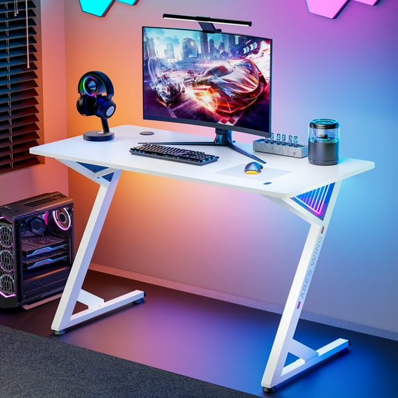 ARES WING 47" Gaming Table with LED Light, Computer Desk for Adult, PC ...