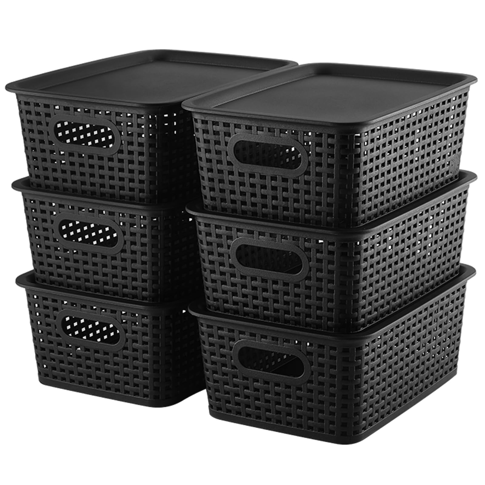 AREYZIN Storage Bins Plastic Storage Baskets With Lid Small Baskets for ...