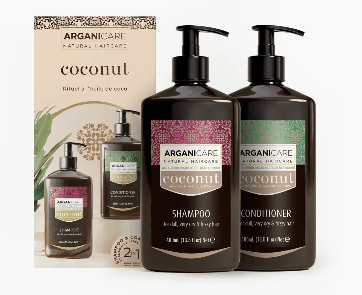 ARGANICARE Coconut Shampoo+Conditioner (for Dull, Very Dry & Frizzy ...
