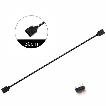 ARGB 5V 3Pin Extension Cable Adapter 30cm 1 To 1 2 3 4 5 12v 4pin RGB ...