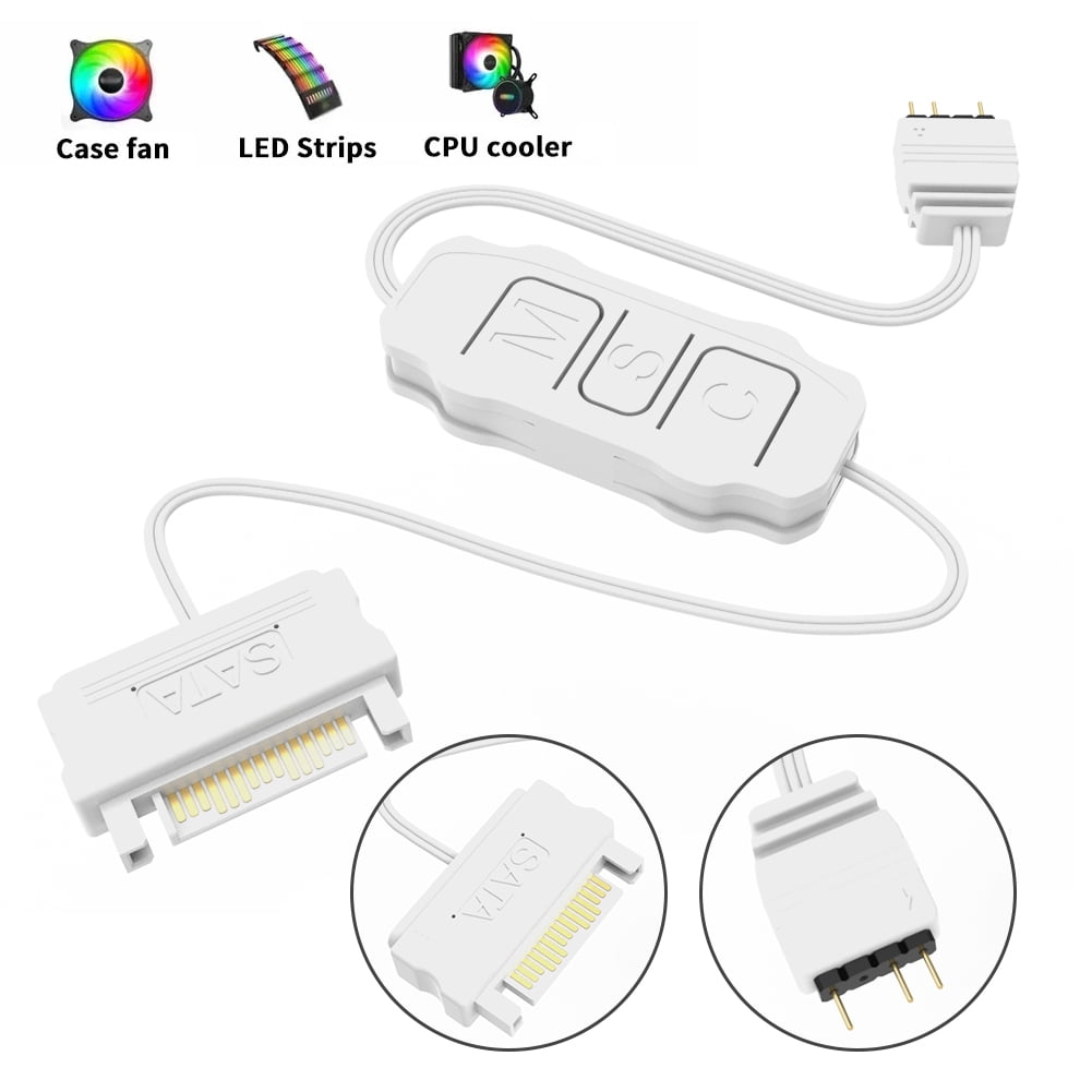 ARGB Controller 5V 3pin To SATA Power Supply Mini RGB Controller 3PIN ...