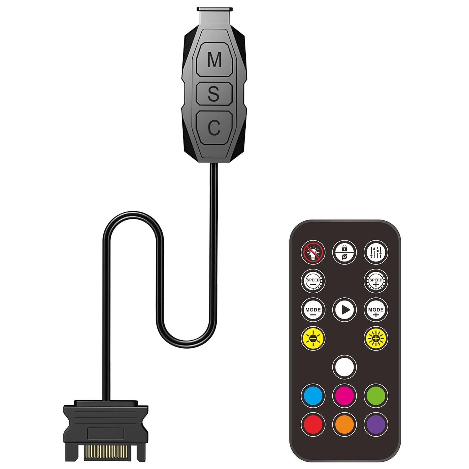 ARGB Controller Kit 5V KEF16 3PIN Aura PC RGB Controller, SATA Power Supply RGB Fan Controller ...