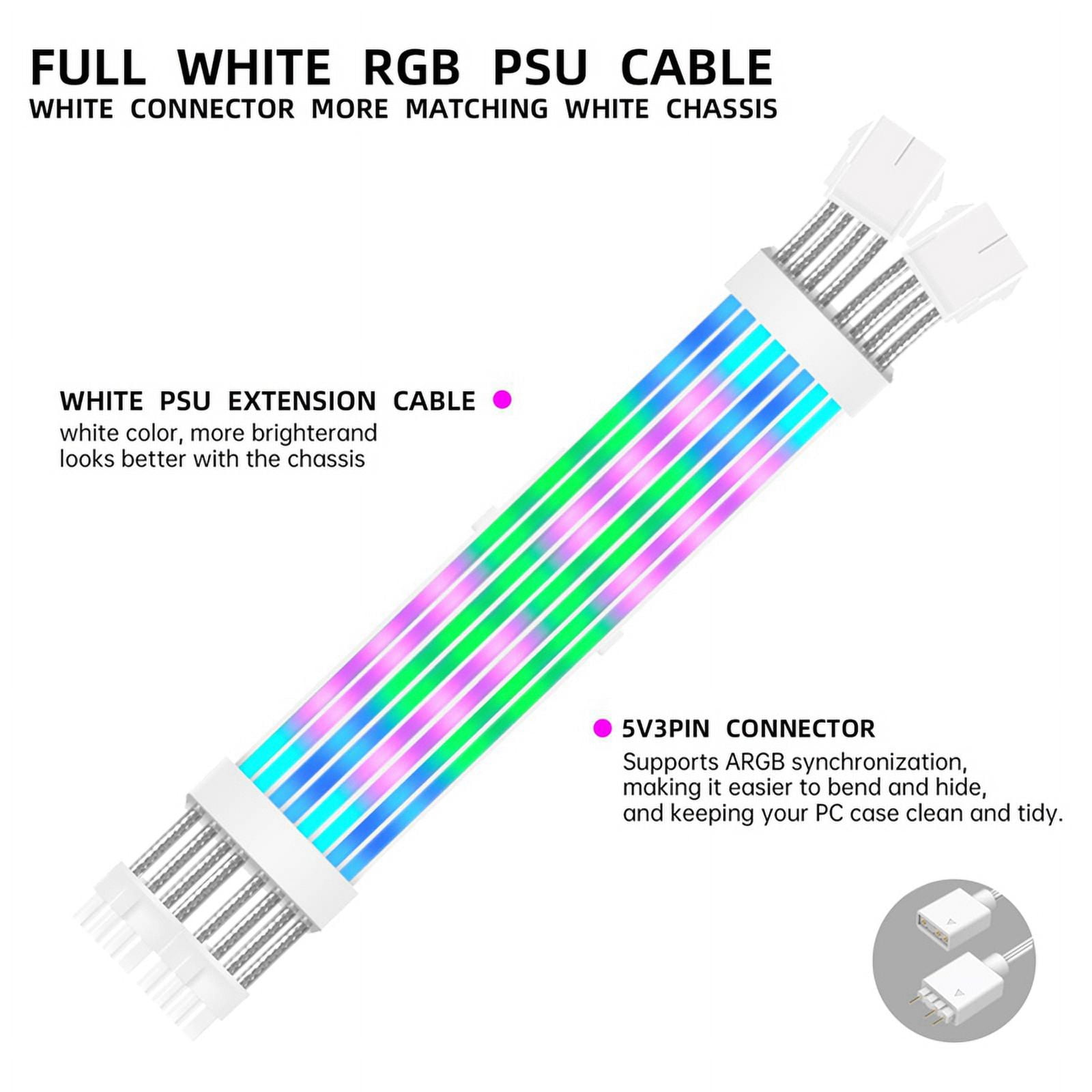 ARGB PSU Cables 2x8Pin PCIE ARGB PSU Cables Soft Silicone Bendable for ...