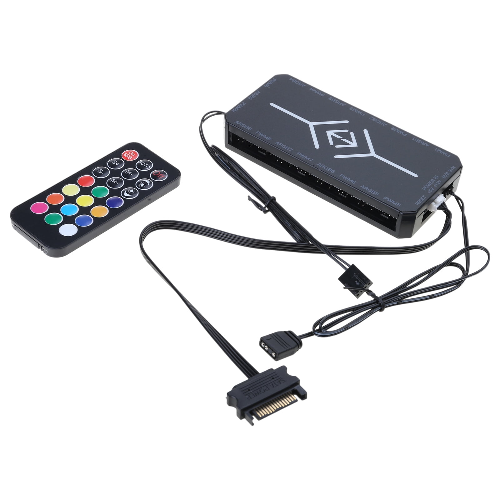 ARGB PWM Controller Wireless Remote Control Fan Hub PWM ARGB Controller ...