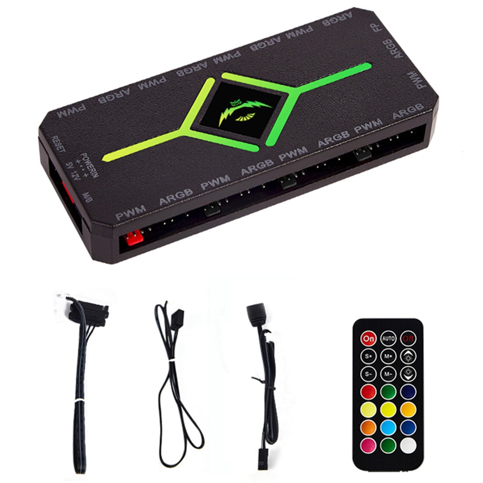 ARGB PWM Fan Hub Addressable 5V 3PIN ARGB Aura Sync 12V 4PIN PWM Case ...