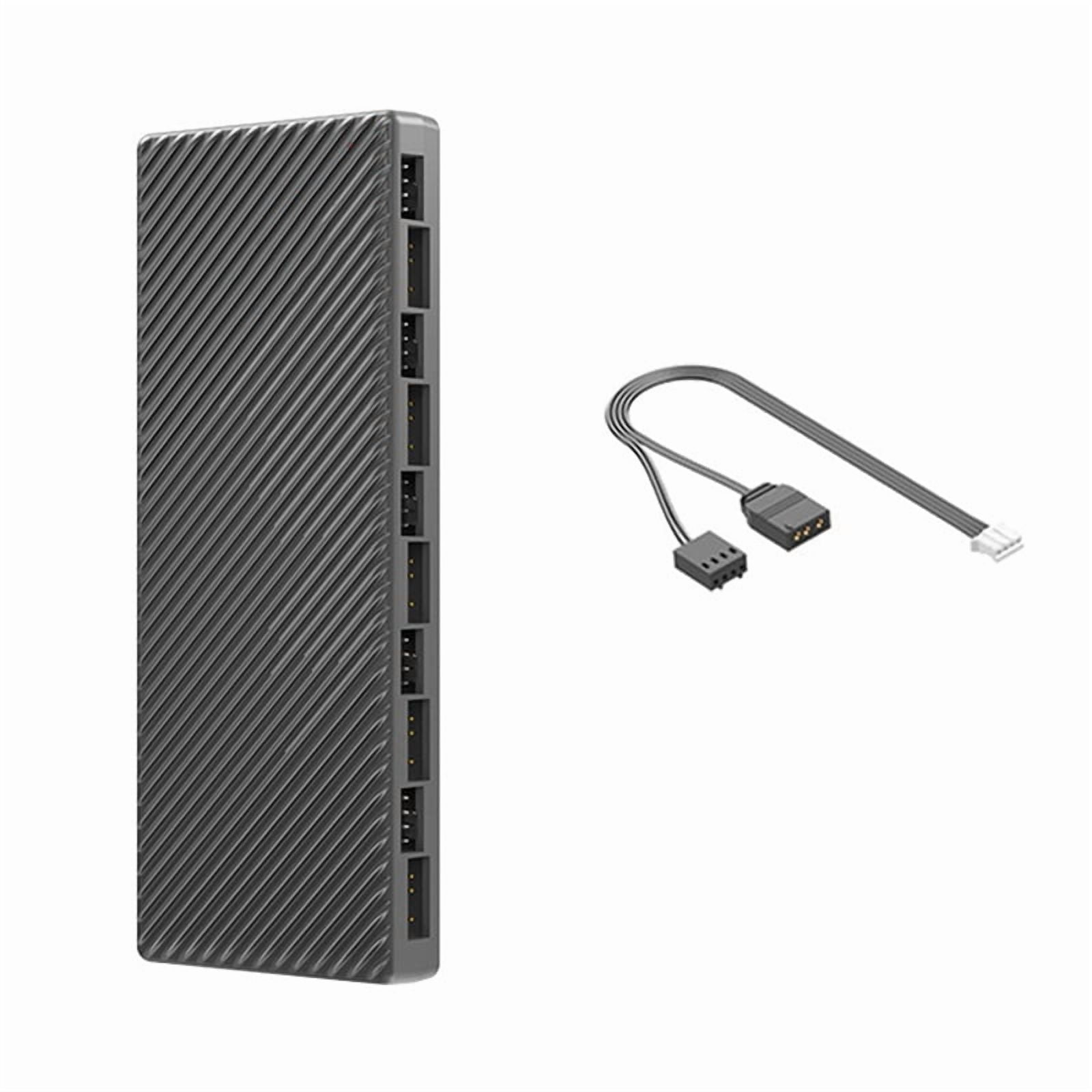 ARGB/PWM Hub Dual 10 Expansion Ports ARGB Controller 2 in 1 Fan HUB ...