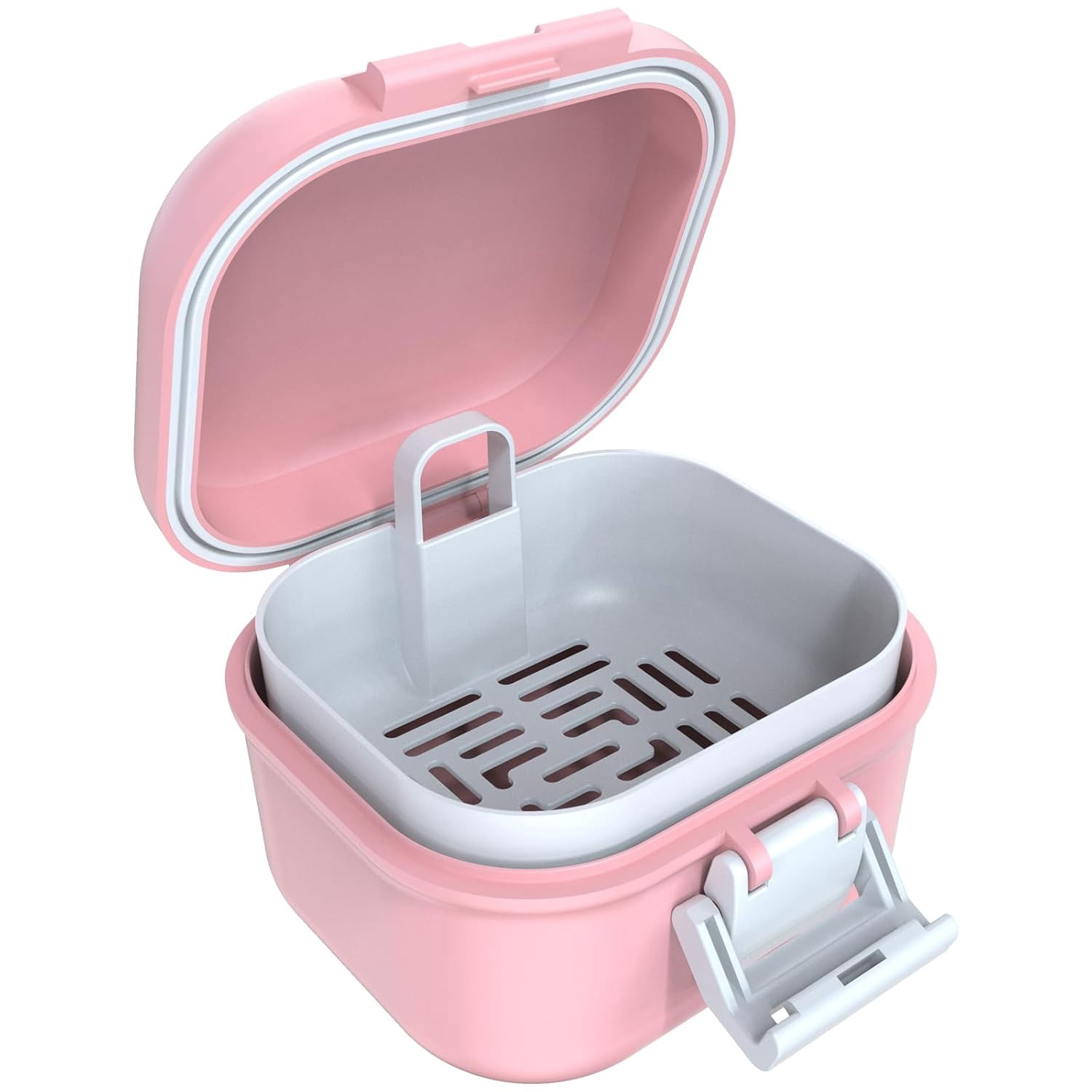 ARGOMAX Leak Proof Denture Bath Cup, Portable Soaking Denture Box ...
