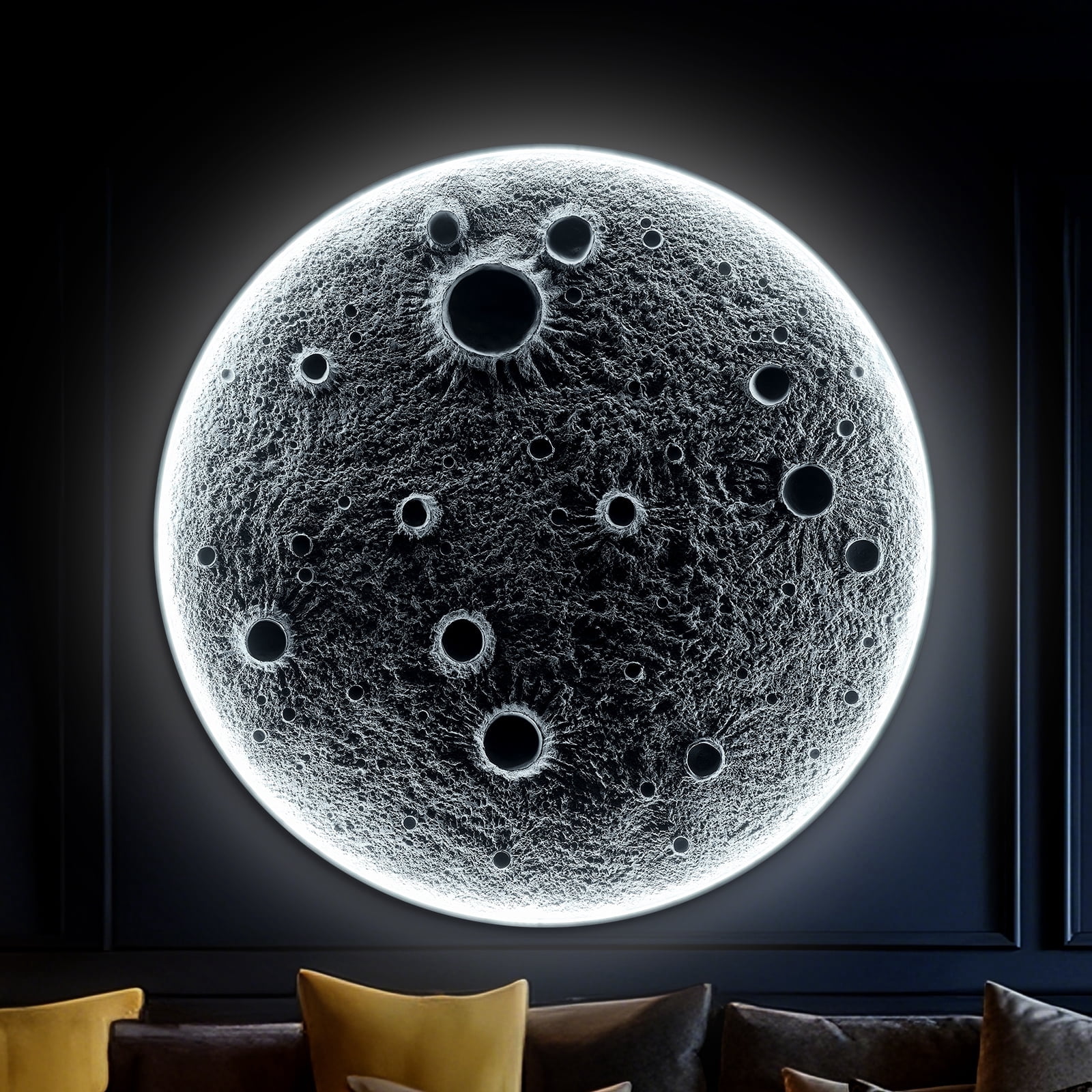 ARGUST premium resin moon wall lamp with led light - 32 inch sculpted ...