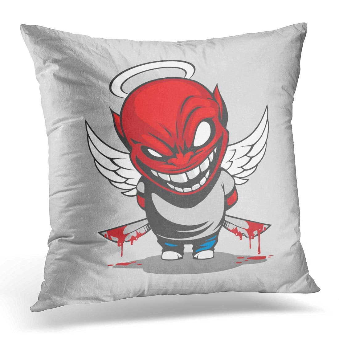 ARHOME Black Devil Comic Demon Red Hell Pillow Case Pillow Cover 20x20 ...