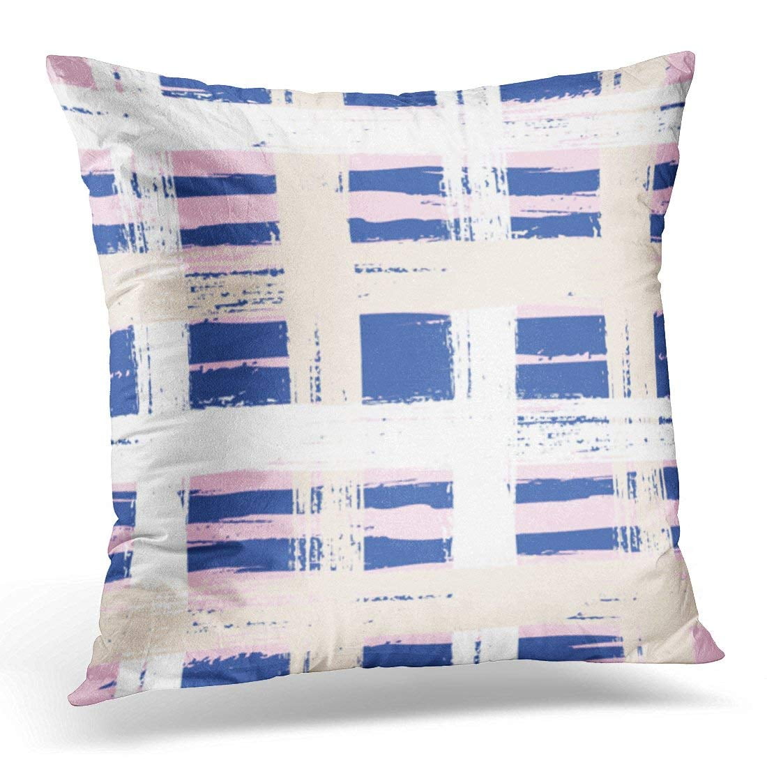 ARHOME Bold Plaid with Wide Brushstrokes and Stripes in Multiple Pastel ...