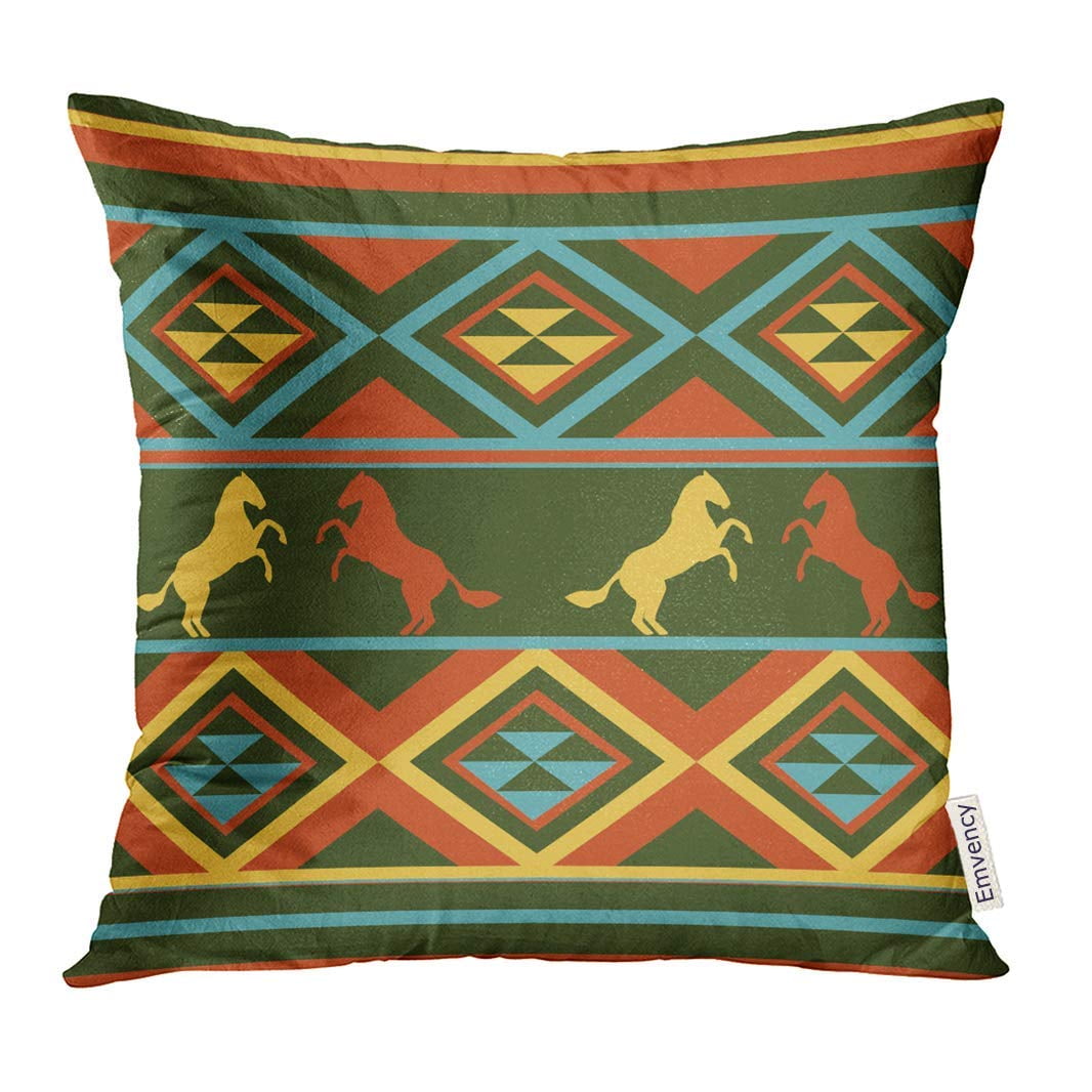 ARHOME Colorful Western Ethnic Patten with Horse Cowboy Pillow Case ...
