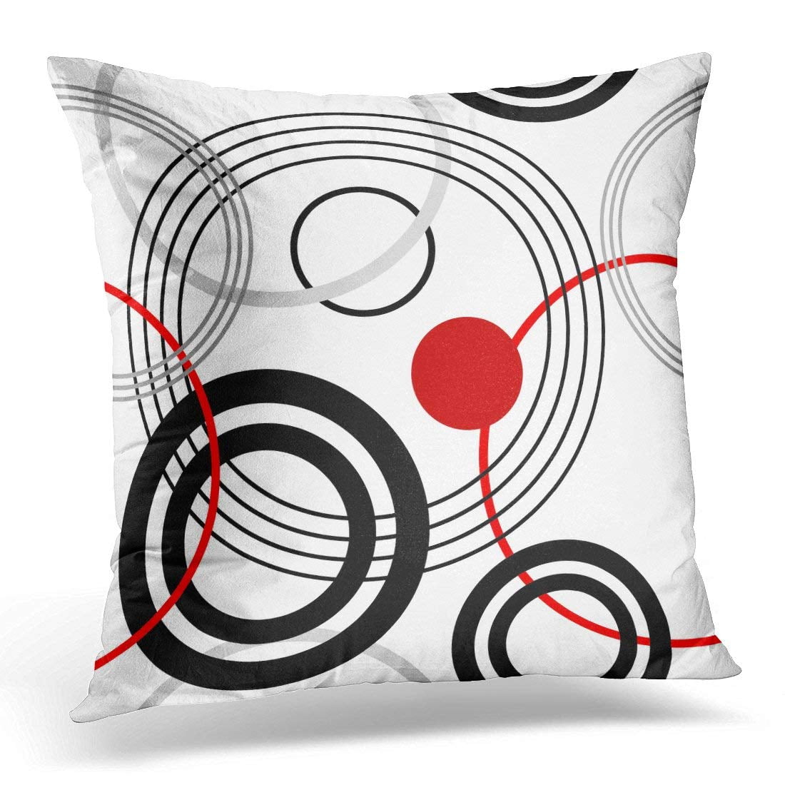 ARHOME Gray Abstract Rings Retro Pattern 1960S Style Red Black White ...