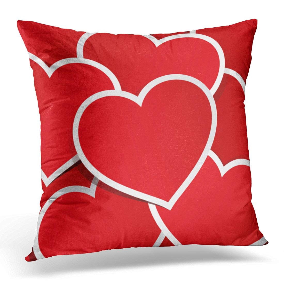 ARHOME Love Made of Red Heart Stickers Valentine Pillow Case Pillow ...