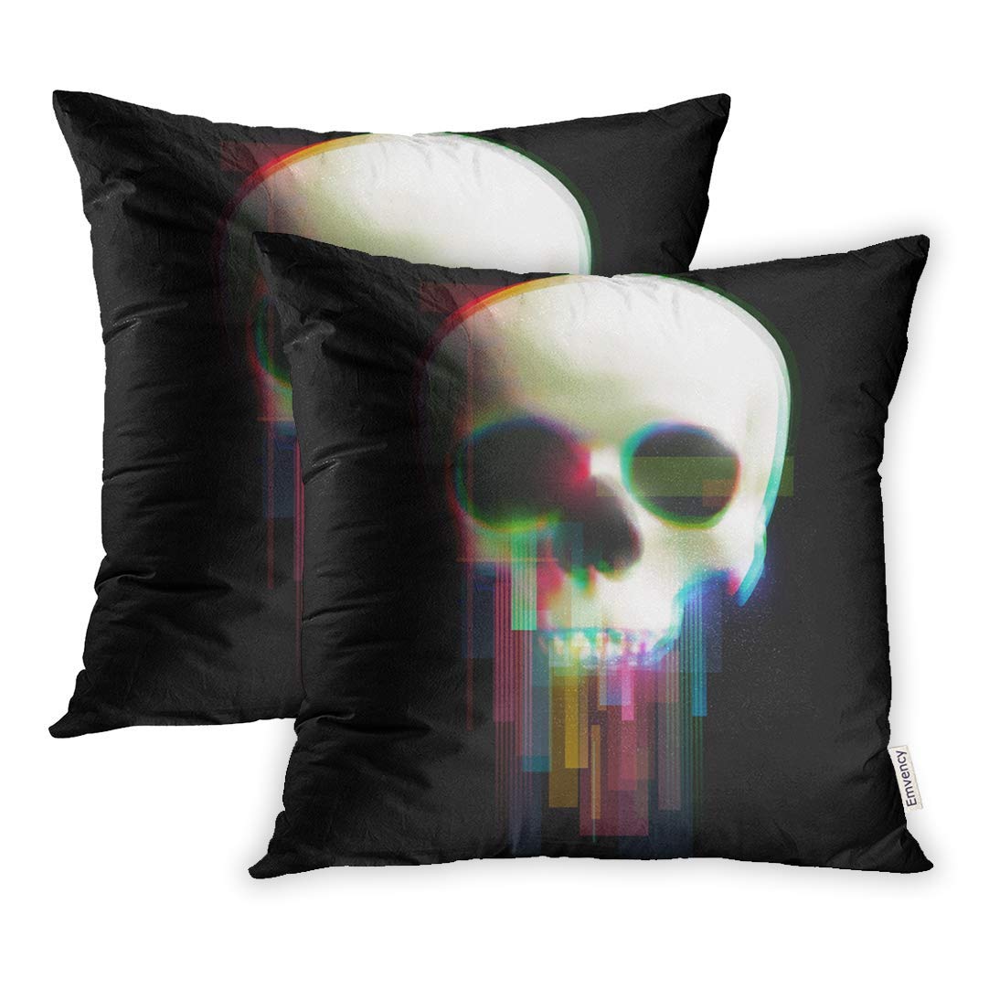 ARHOME Pixel Human Skull in Distorted Glitch on Modern for Branding ...