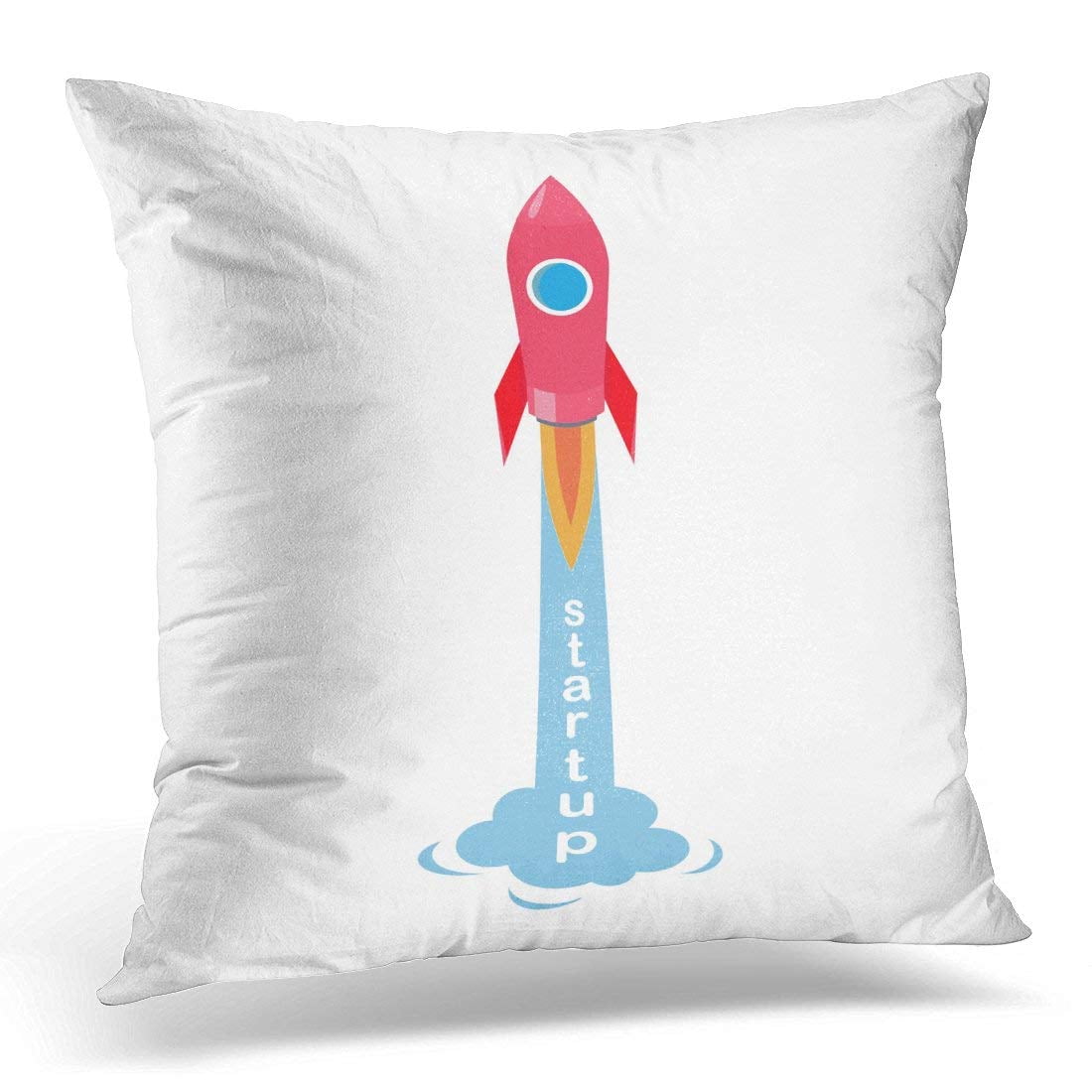 ARHOME Startup of Rocket White Start Creative Project Sign in Flat Design Rocketship Going to ...
