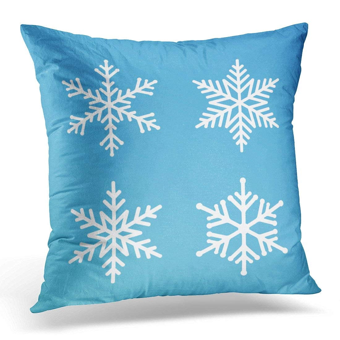 ARHOME White Snow Snowflakes for Christmas Design Blue Flake Pillows ...