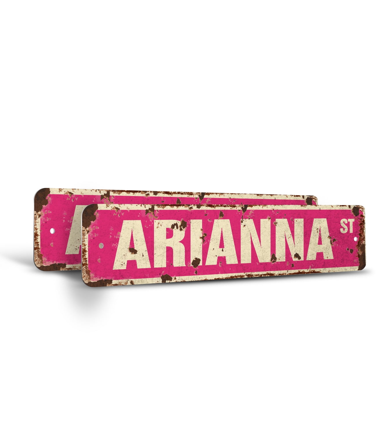 ARIANNA Vintage Style Rustic Street Sign – (2 Pack) Childrens Name Room ...