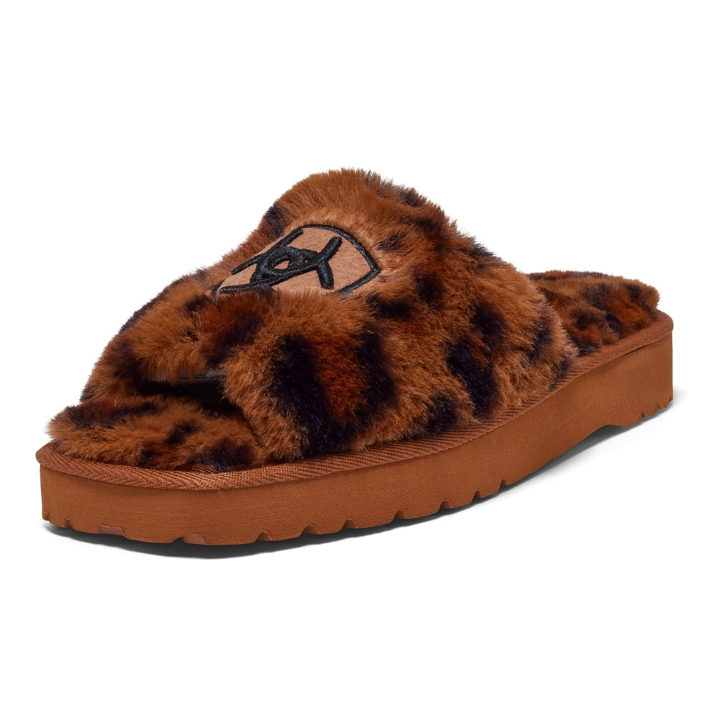 ARIAT Adult Female Cozy Slide Slippers, Color: Leopard, Size: 11 ...