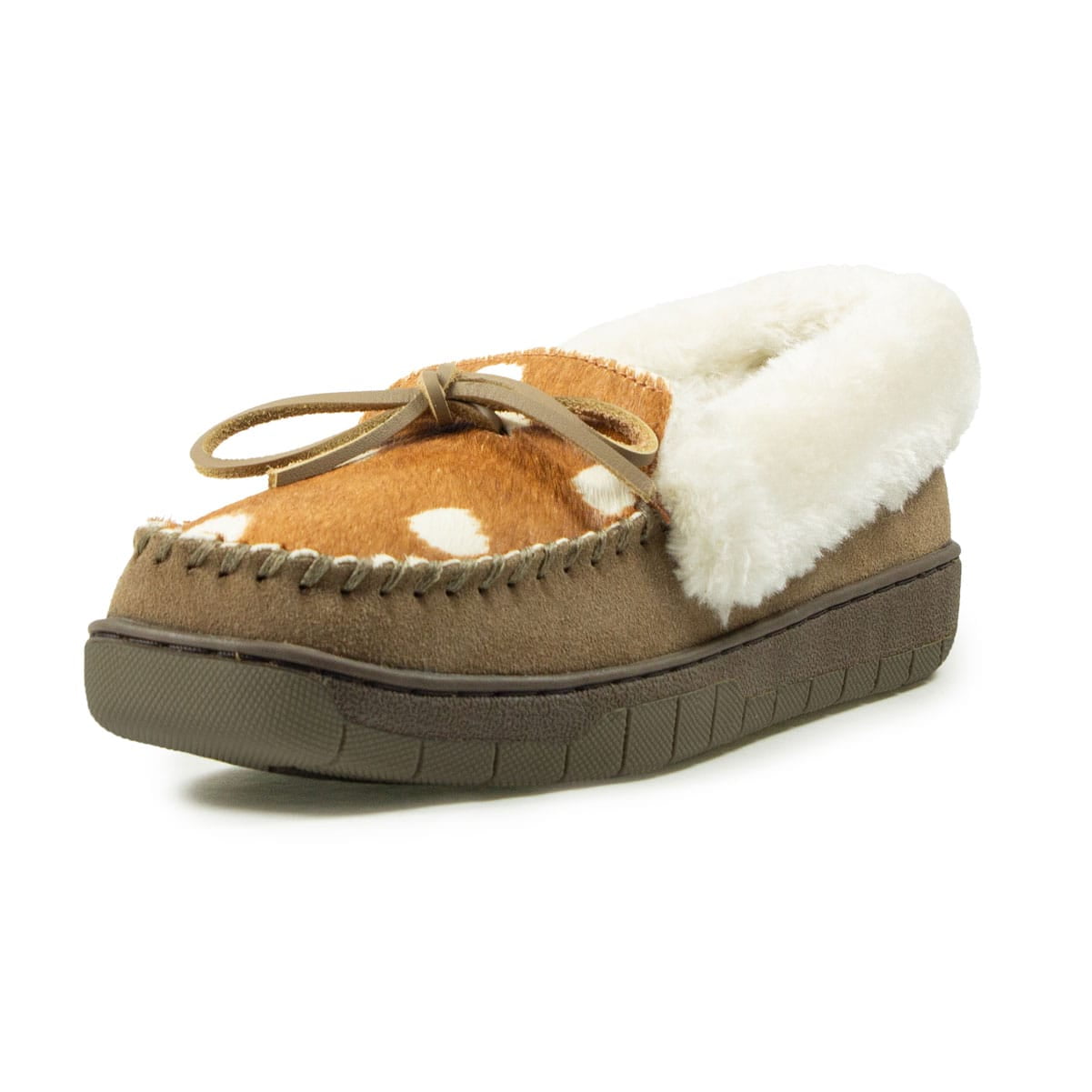 ARIAT Adult Female Ivy Moccasin Slippers, Color: Brown Antelope, Size ...