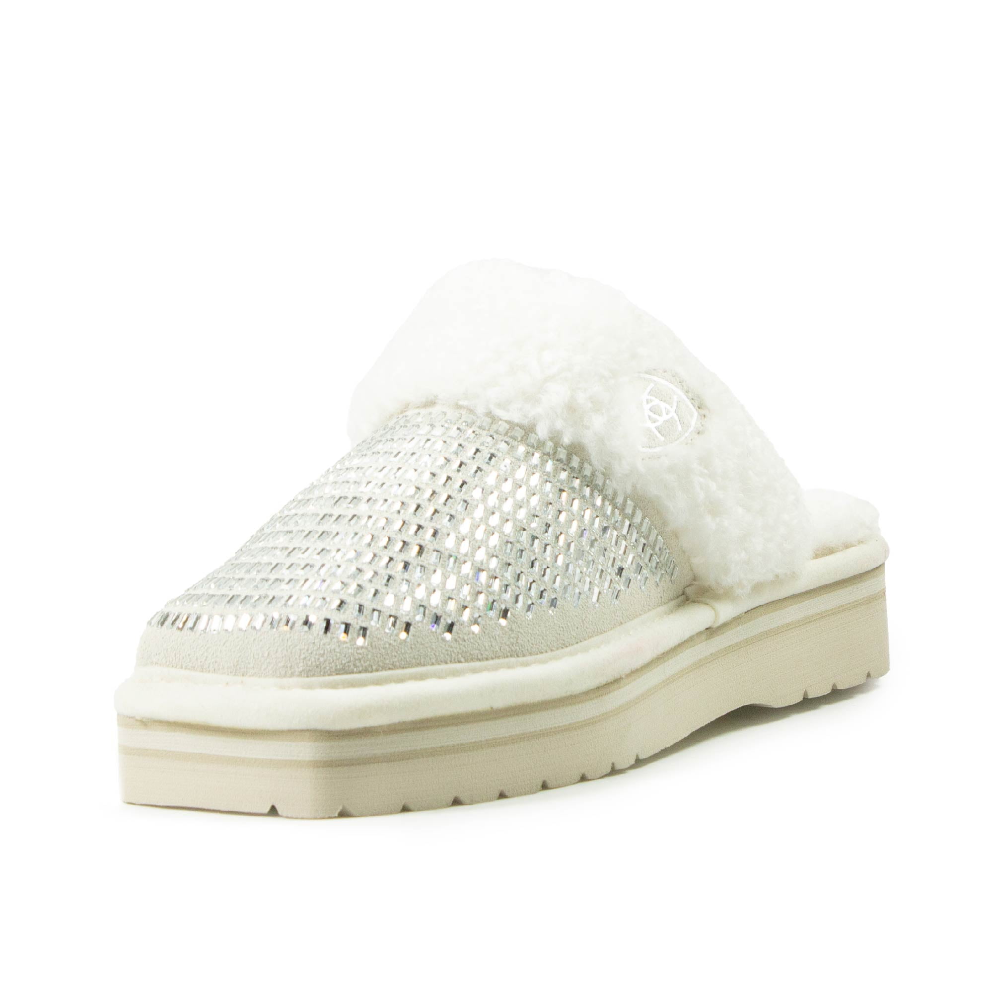 ARIAT Female Jackie Exotic Platform Square Toe Slippers, Dazzle Cream ...