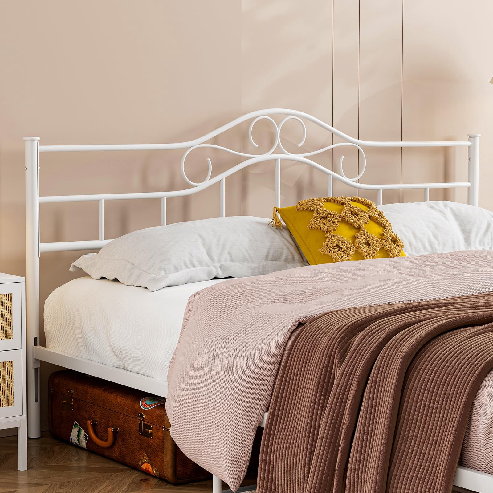 ARICOEASY California King Size Headboard Only, Vintage Curved Steel Cal ...