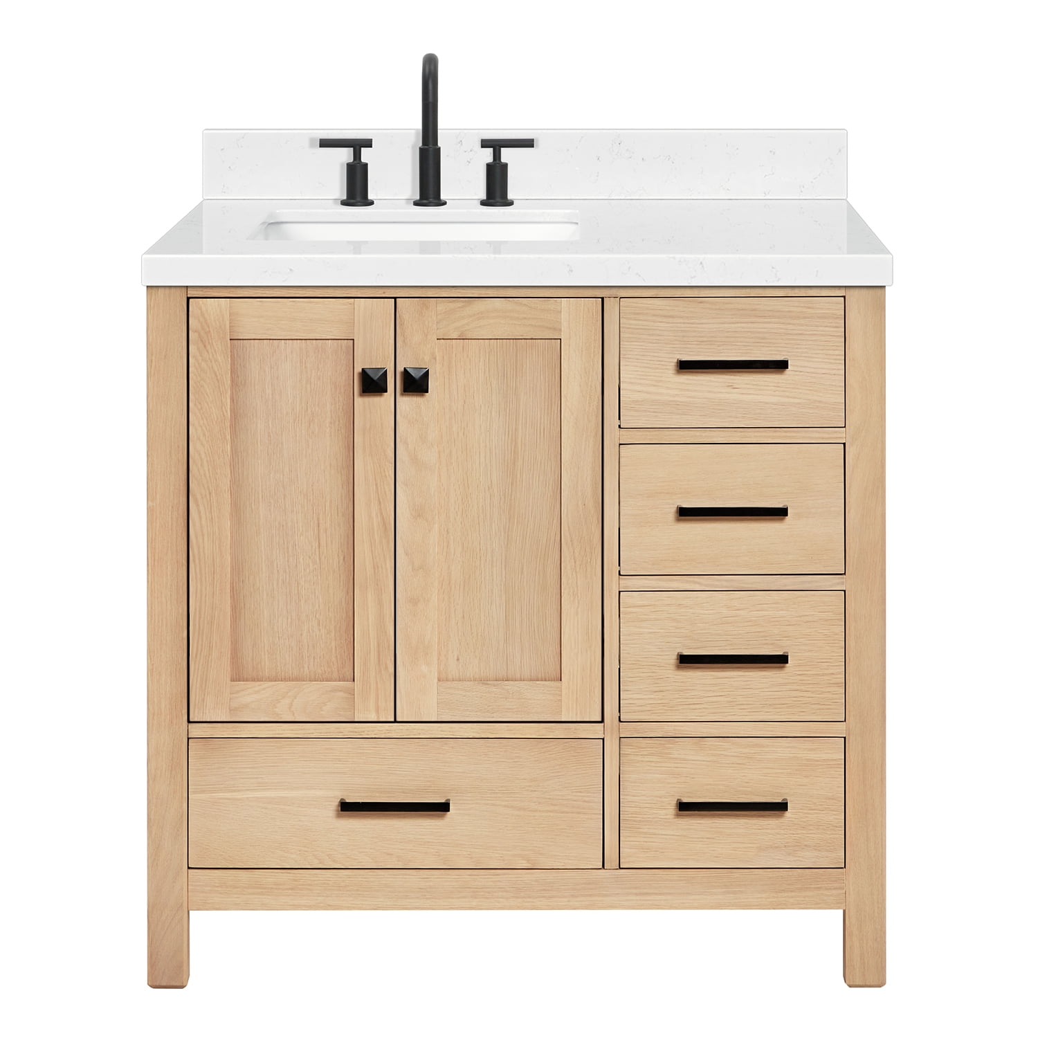 ARIEL Cambridge 36 Inch Single Rectangular Sink Bathroom Vanity With ...