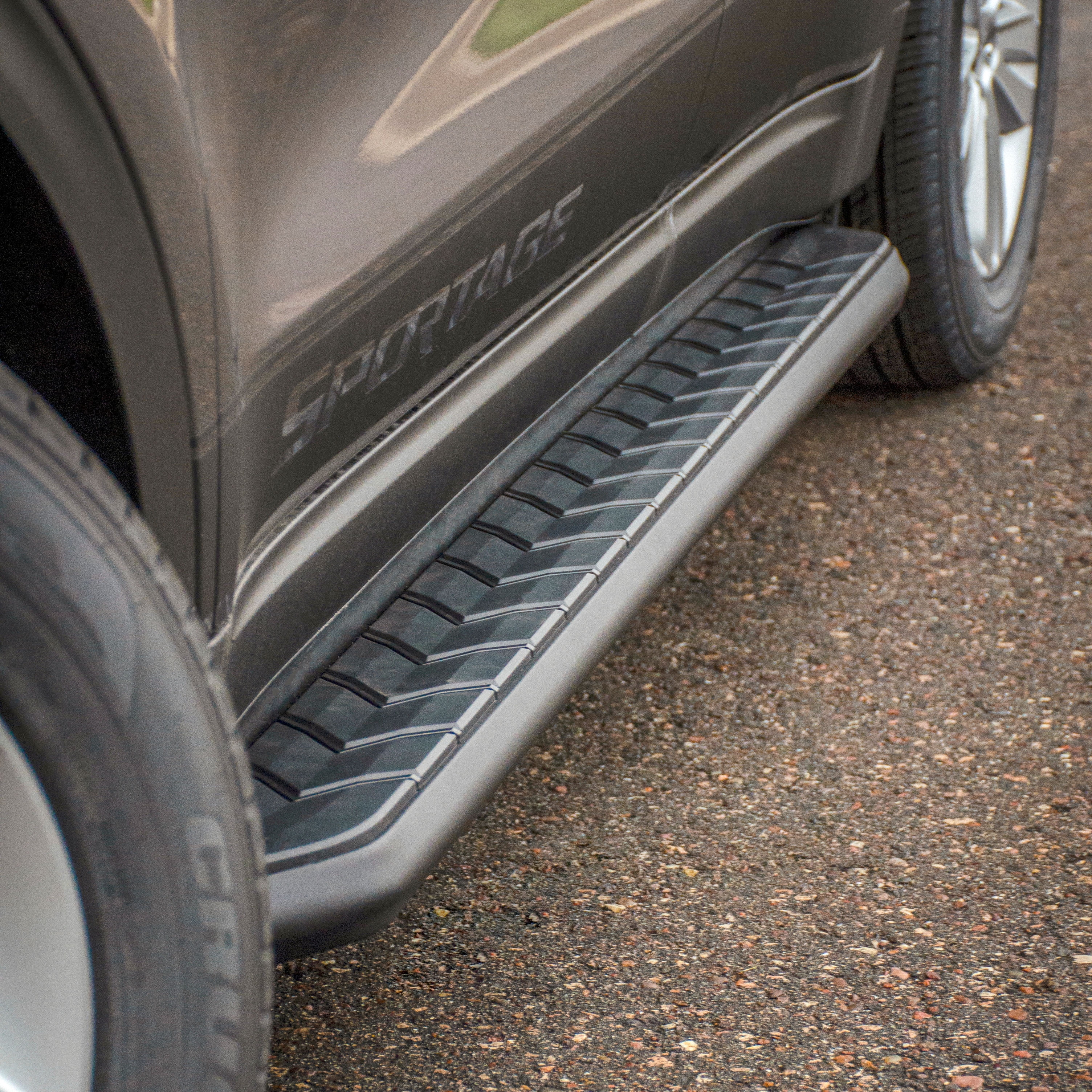 ARIES 2061040 AeroTread 5 x 73-Inch Black Stainless Running Boards ...