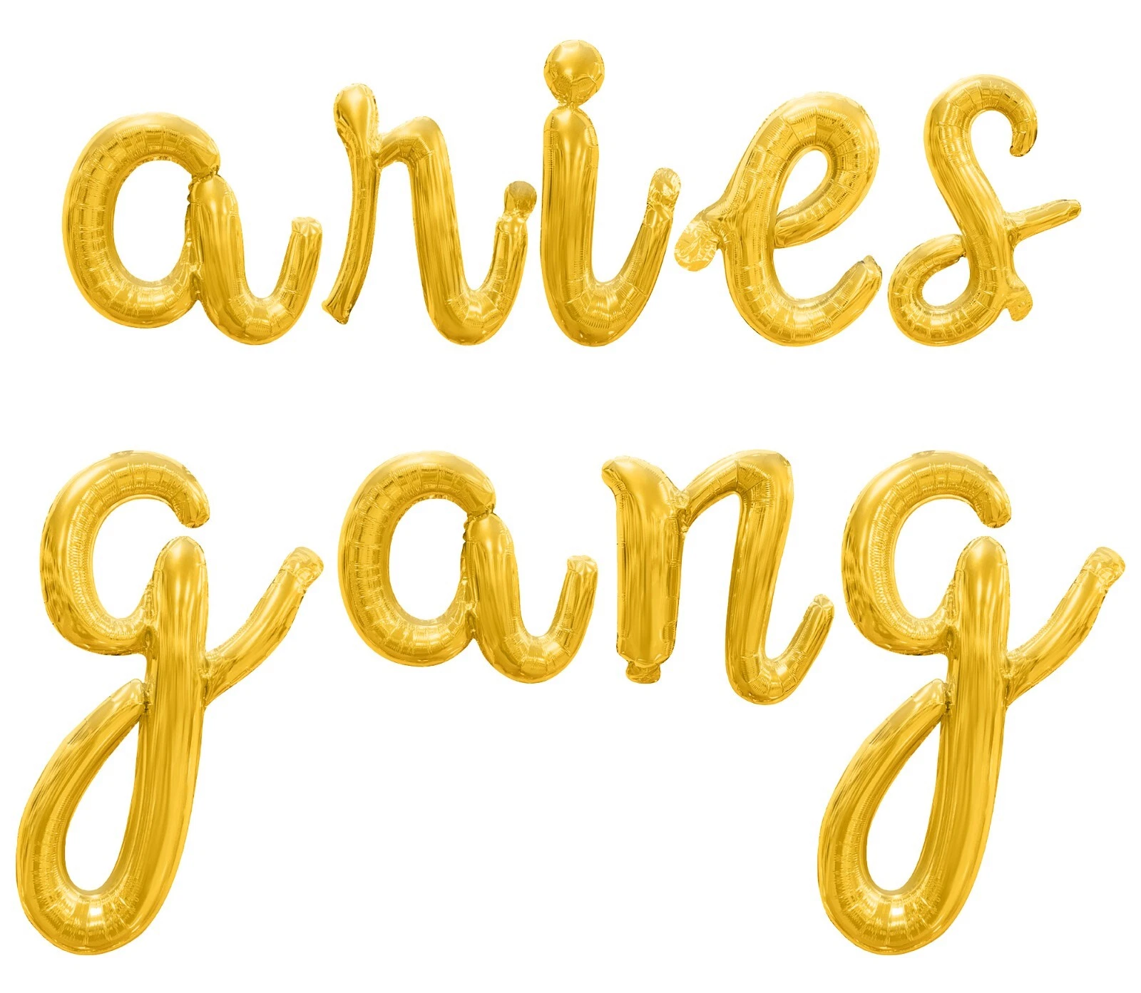 ARIES GANG Cursive Script Letter Balloon Banner - DIY Birthday Party ...