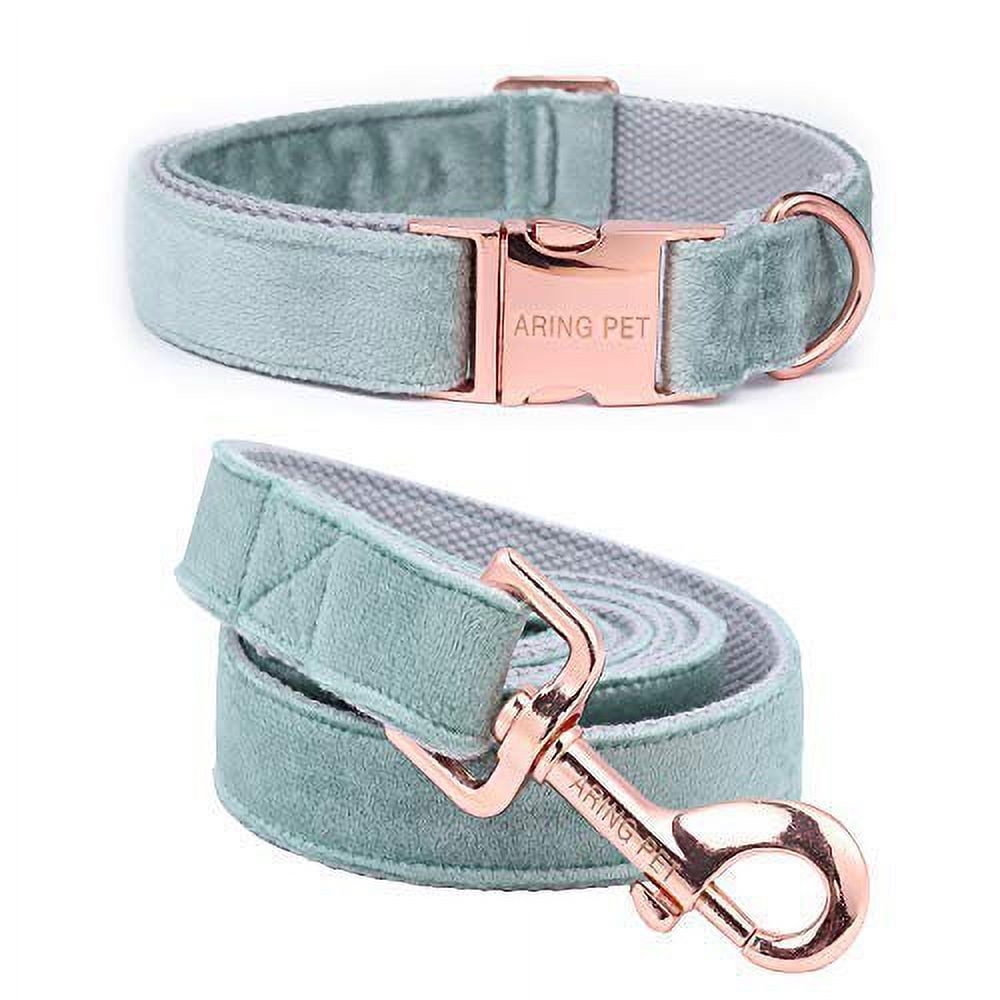 ARING PET Dog Collar and Leash, Velvet Dog Collar and Leash Set, Soft ...
