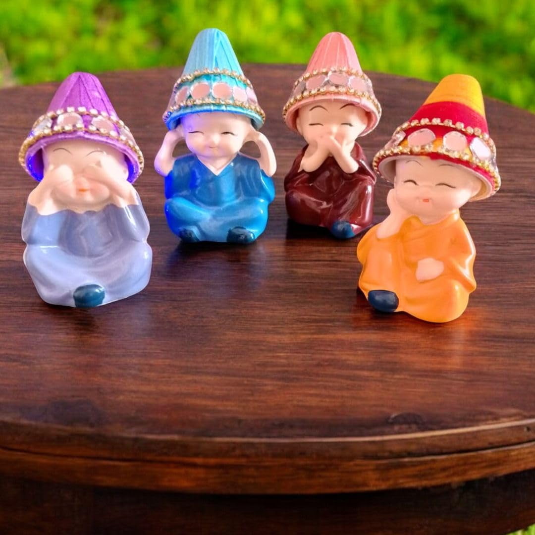 ARINJAY Polyresin Baby Colorful Hat Monk Buddha Idols Standard ...