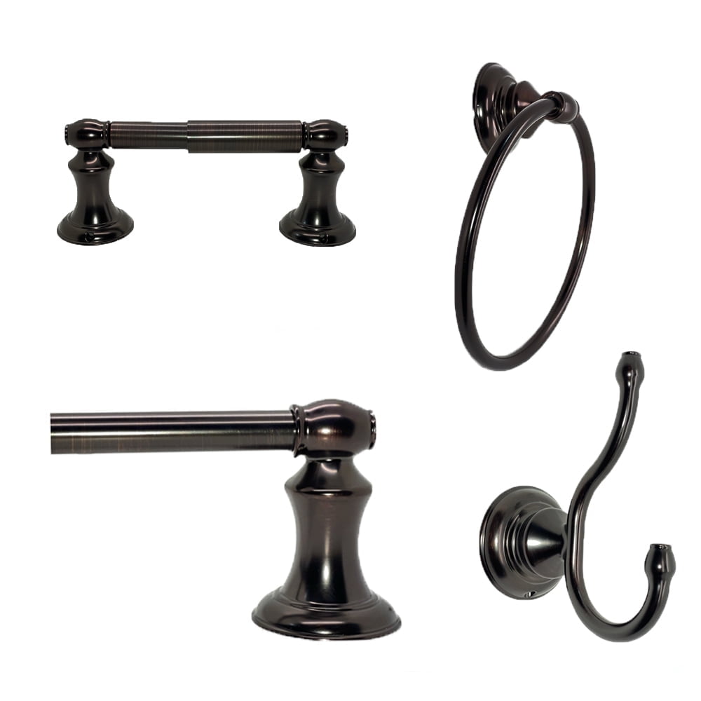 ARISTA Highlander 4 Piece Bathroom Hardware Set in Oil-Rubbed Bronze ...