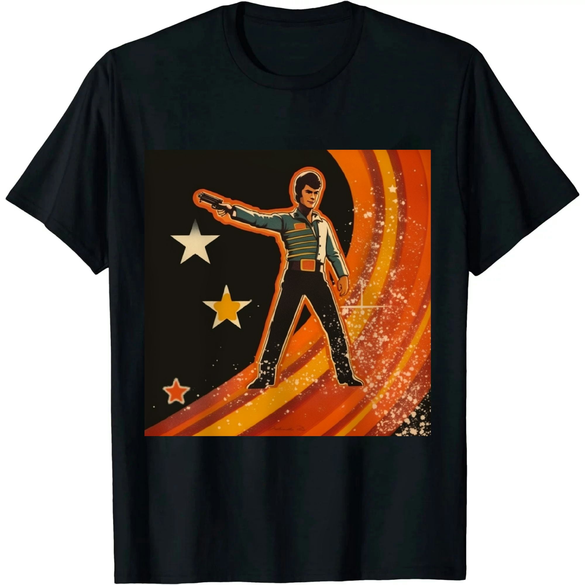 ARISTURING 1970's Retro Style Disco Dancer Silhouette Disco T-Shirt ...