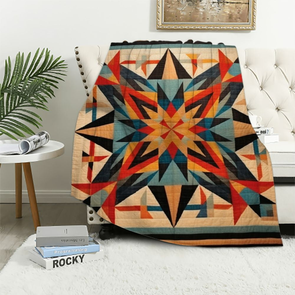 HENGT 7th Century Colorful Blanket Mid Century Bohemian Abstract Soft ...