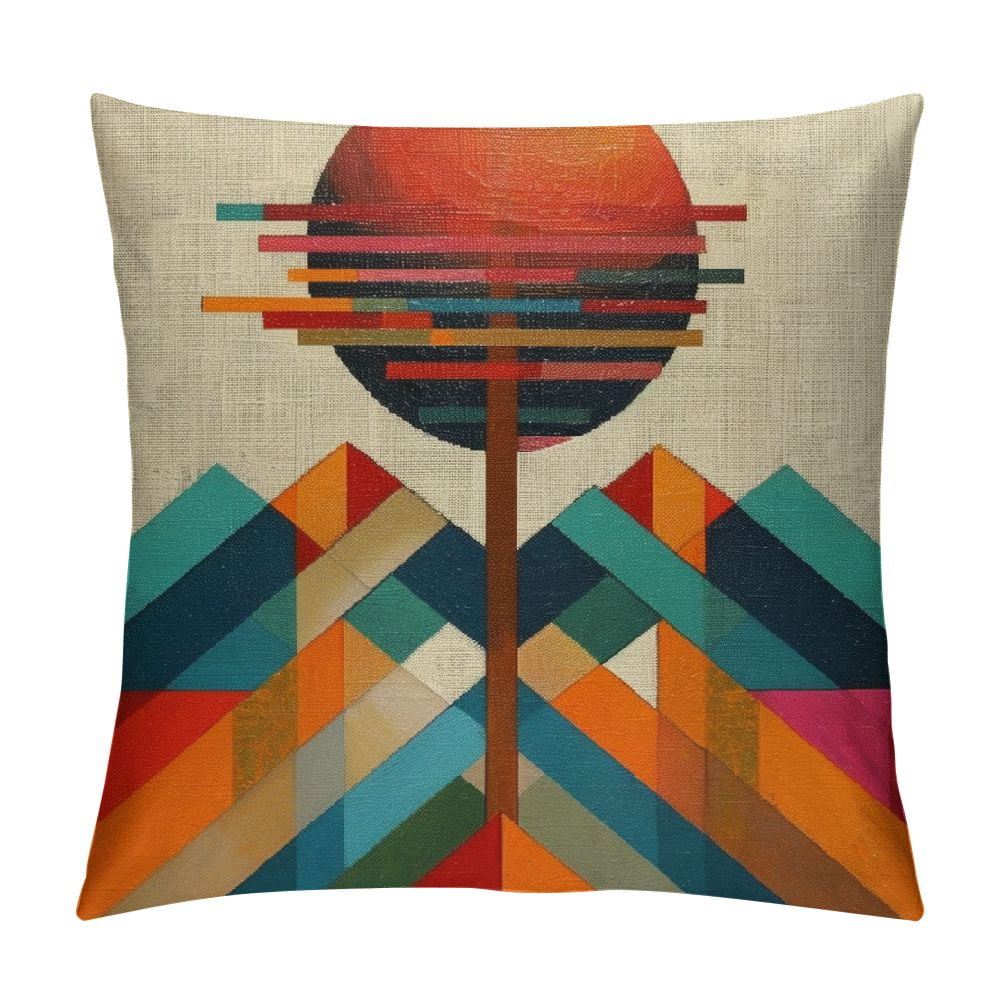 HENGT Abstract Sunset Throw Pillow Covers Decorative Square Boho ...