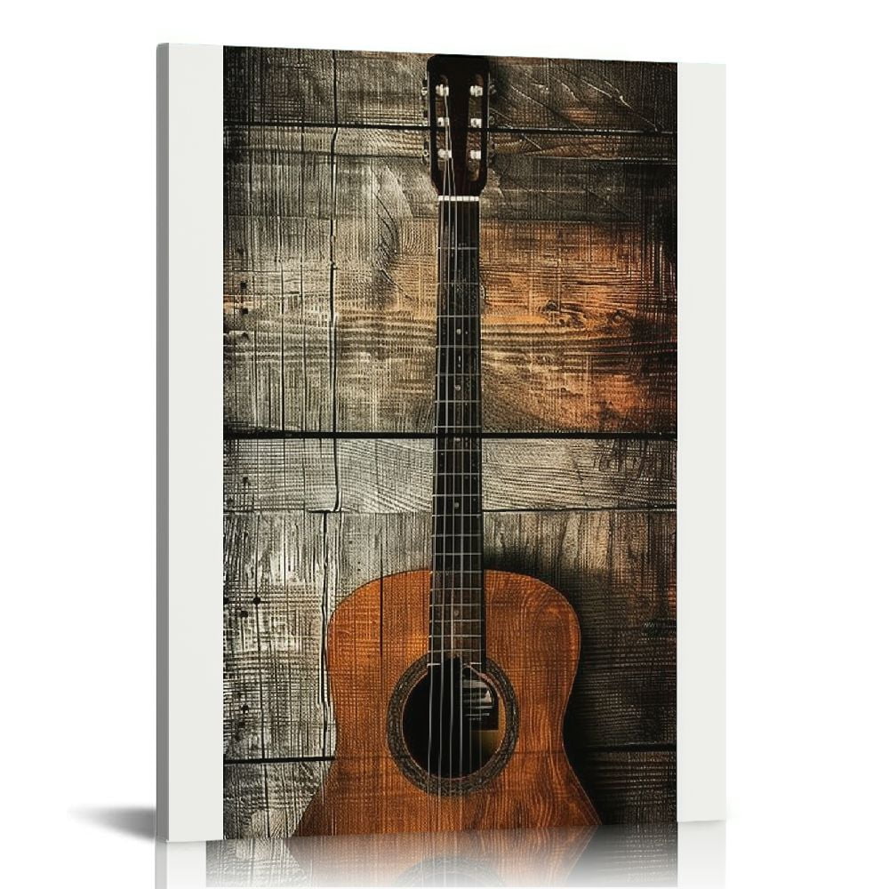ARISTURING Acoustic Guitar Canvas Prints Music Wall Art Retro Guitar ...