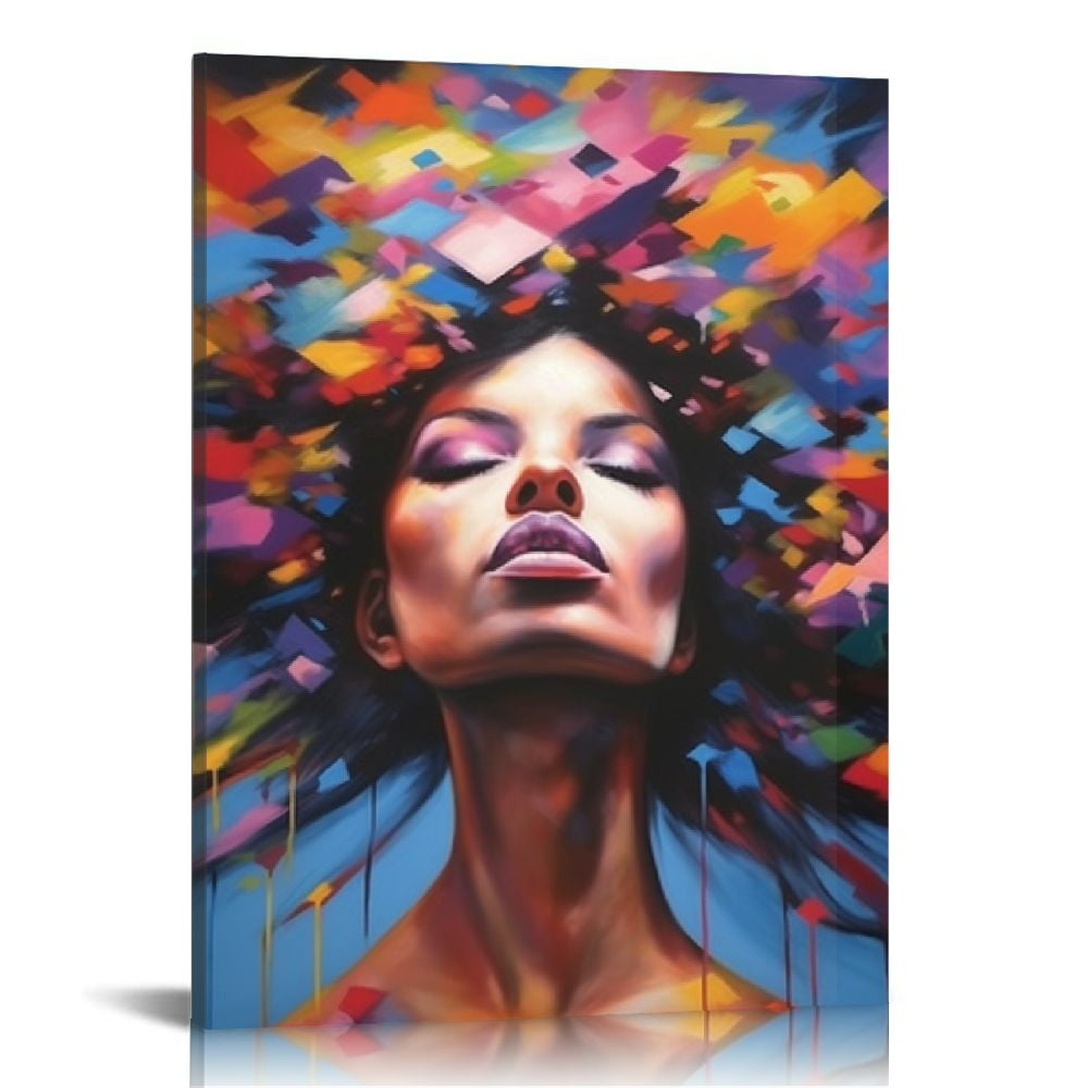 ARISTURING African American Woman Wall Art Black Art Poster Graffiti Canvas Painting Picture for ...