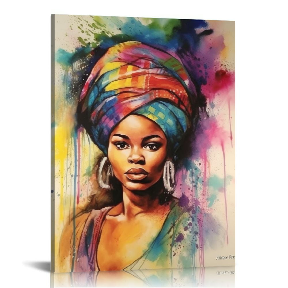 ARISTURING African Black Woman Graffiti Pictures Wall Decor,Art Poster African American Art ...