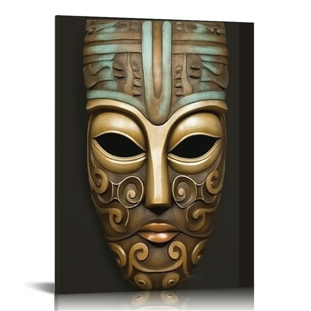 ARISTURING African Mask Canvas Wall Art American African Tribal Ethnic ...